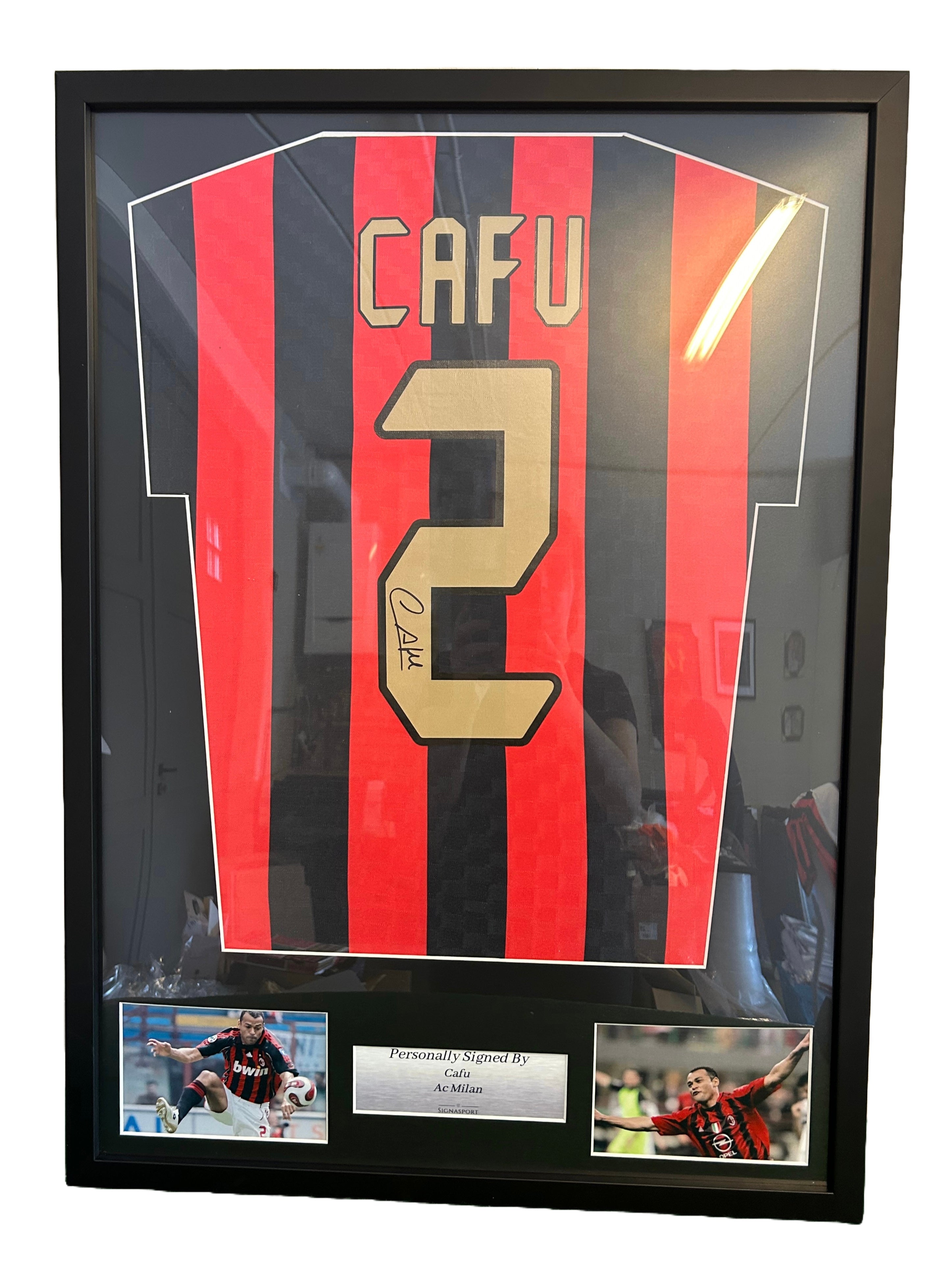 Cafu - AC Milan ‘96 Framed Retro Shirt – Signasport